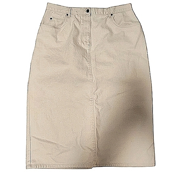 bill blass | Skirts | Vintage 9s Bill Blass Classic Beige Denim Skirt ...